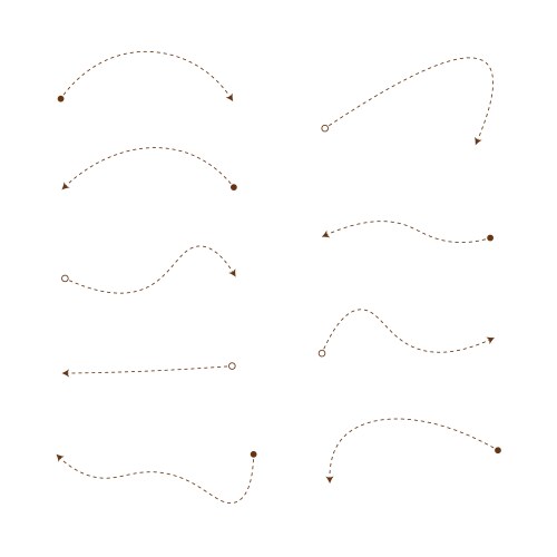 Dashed line arrows Royalty Free Vector Image - VectorStock