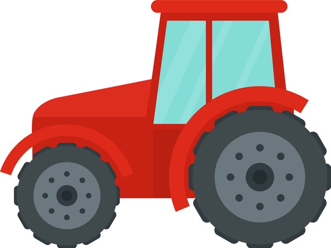 Cute tractor in a clearing Royalty Free Vector Image