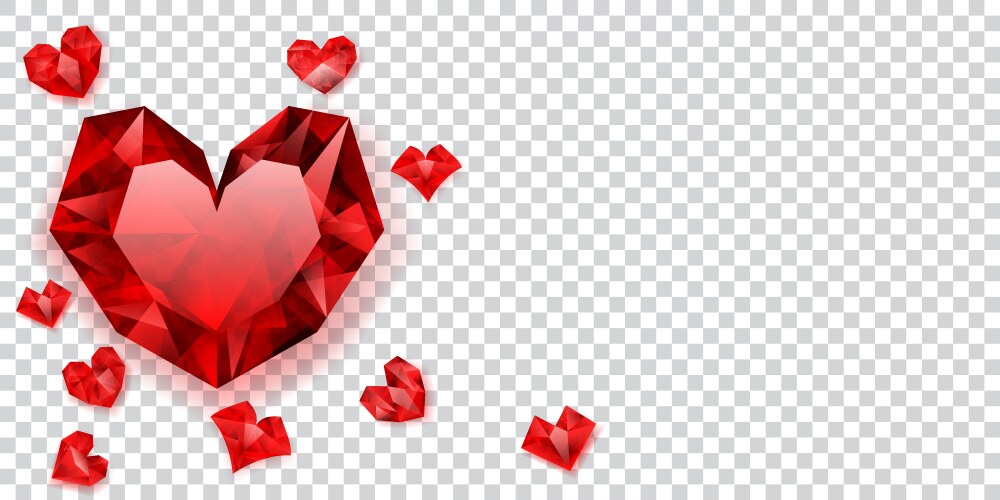 Crystal faceted heart Royalty Free Vector Image