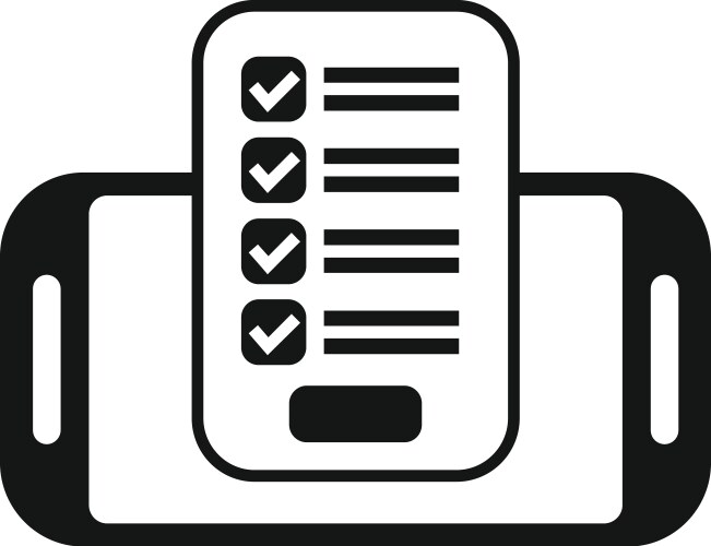 Mobile phone displaying checklist for task Vector Image