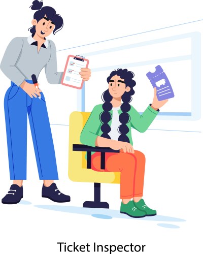 Ticket inspector Royalty Free Vector Image - VectorStock