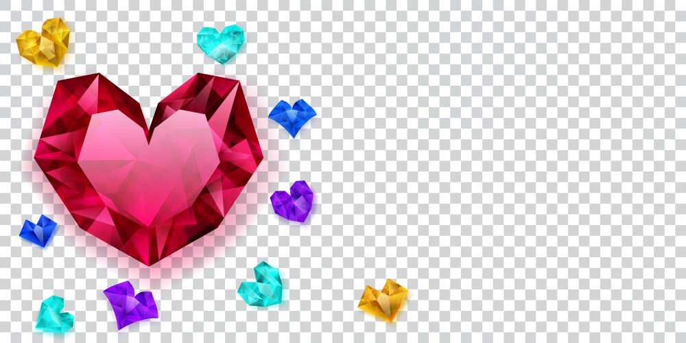 Crystal faceted heart Royalty Free Vector Image