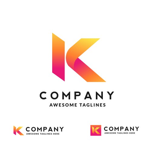 Letter k people logo Royalty Free Vector Image
