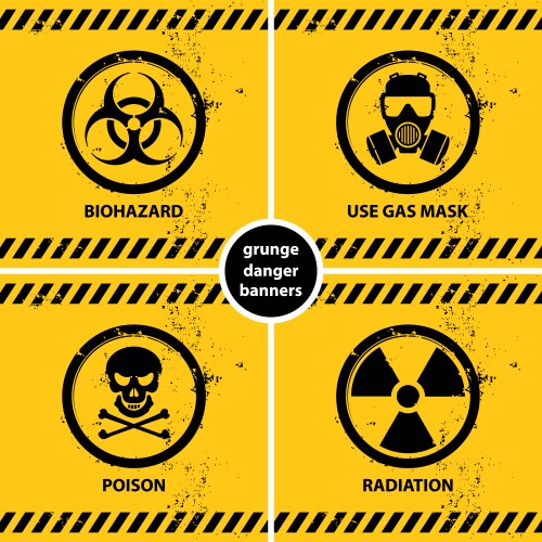 Set of chemical weapon symbols Royalty Free Vector Image