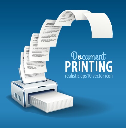 Printing rollers icon 3d typography print symbol Vector Image