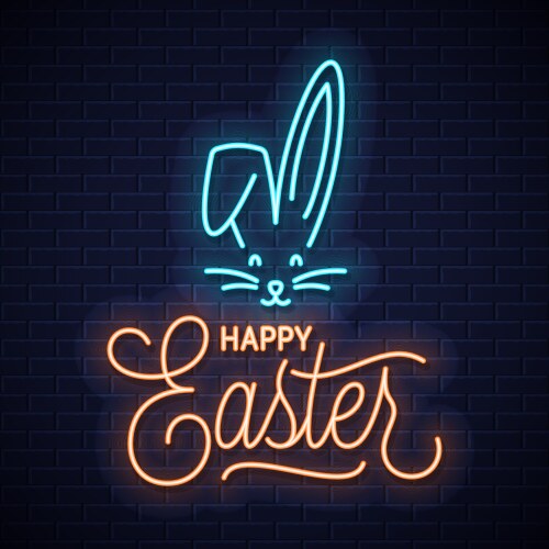 Rabbit animal neon sign Royalty Free Vector Image
