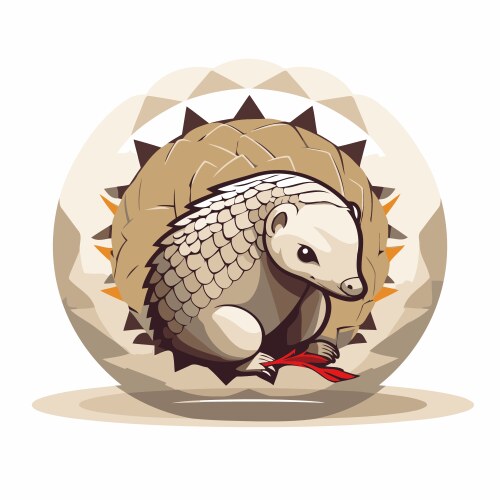 Hedgehog in a circle Royalty Free Vector Image