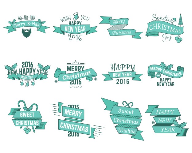 Christmas ribbons Royalty Free Vector Image - VectorStock