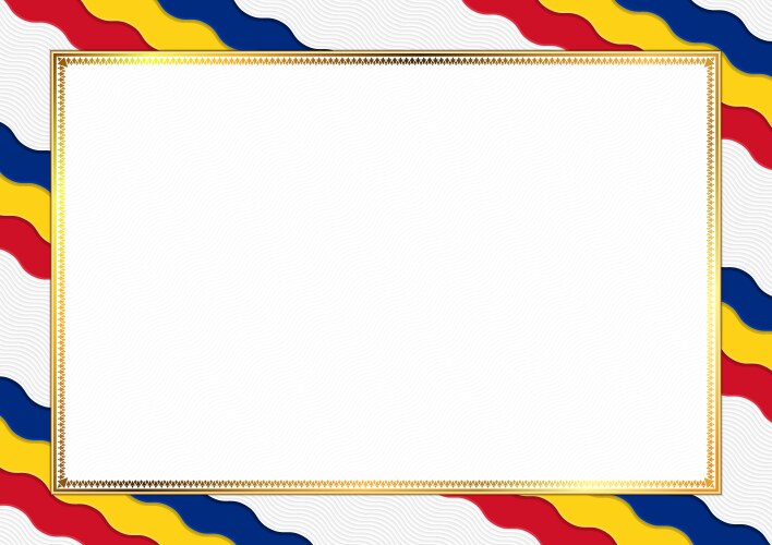Vertical frame and border with romania flag Vector Image