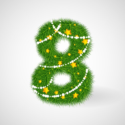 Number 8 design of the christmas alphabet Vector Image