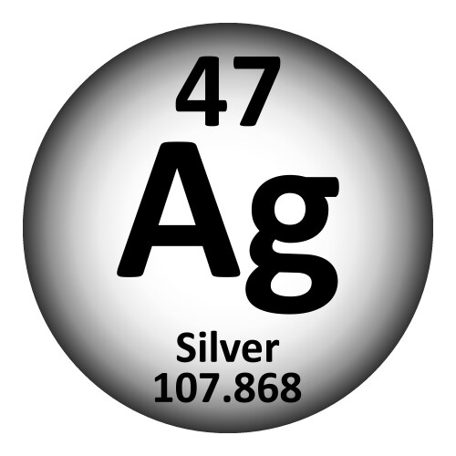 Periodic table element silver icon Royalty Free Vector Image