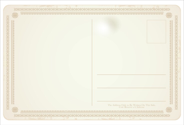 Postcard template paper white texture Royalty Free Vector