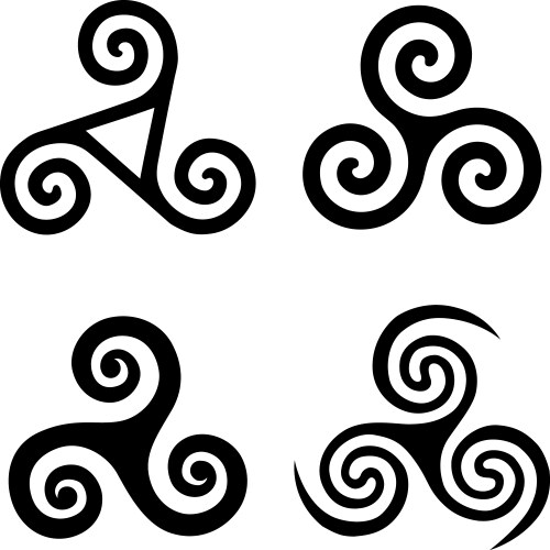 Celtic triskel symbols set Royalty Free Vector Image