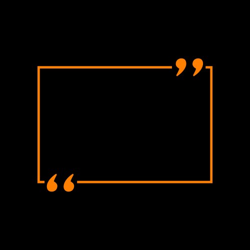 Text quote sign orange icon on black background Vector Image