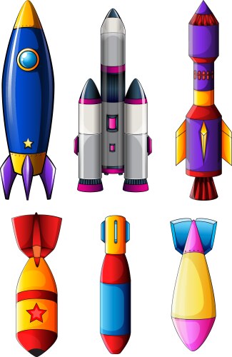 Bomb collection cartoon tnt explosive weapon Vector Image