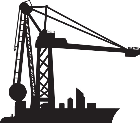 Industrial shipping hub icon port crane graphic Vector Image