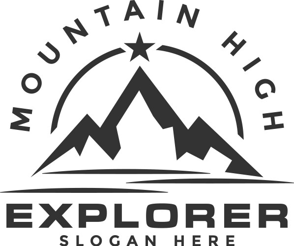 Mountain logo design Royalty Free Vector Image