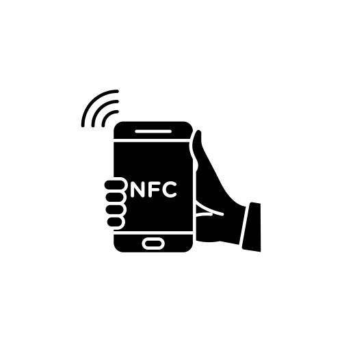 Nfc communication icon set smartphone contactless Vector Image