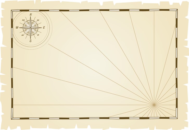 Travel background with a wind rose and old map Vector Image