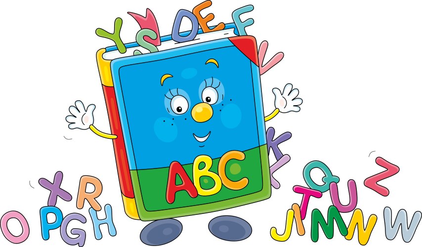 Cartoon abc book with alphabet Royalty Free Vector Image