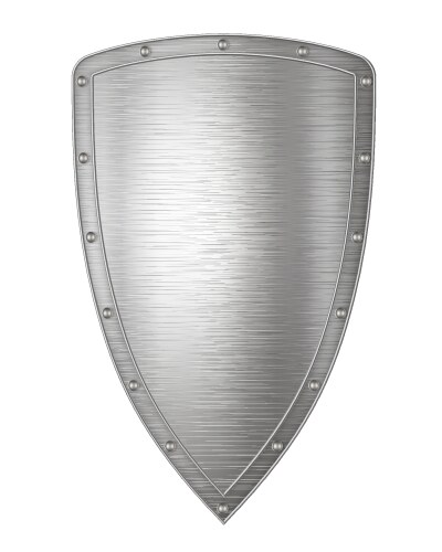 Metal shield Royalty Free Vector Image - VectorStock