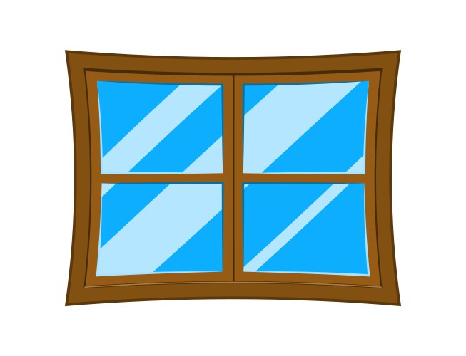 Cartoon window with curtains symbol icon design Vector Image