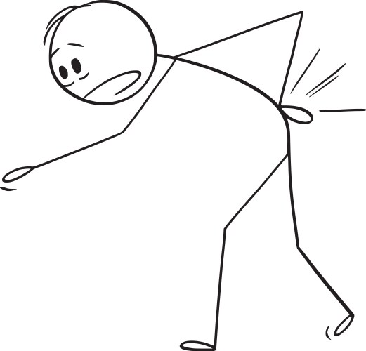 Man with Back Pain - Cartoon Royalty Free Vector Image