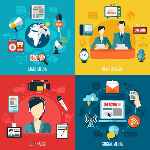 Cartoon media propaganda Royalty Free Vector Image