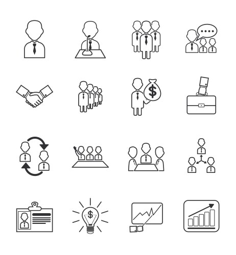 Business people icons office teamwork group team Vector Image