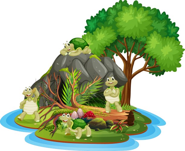 Cartoon the cave with stalactites Royalty Free Vector Image