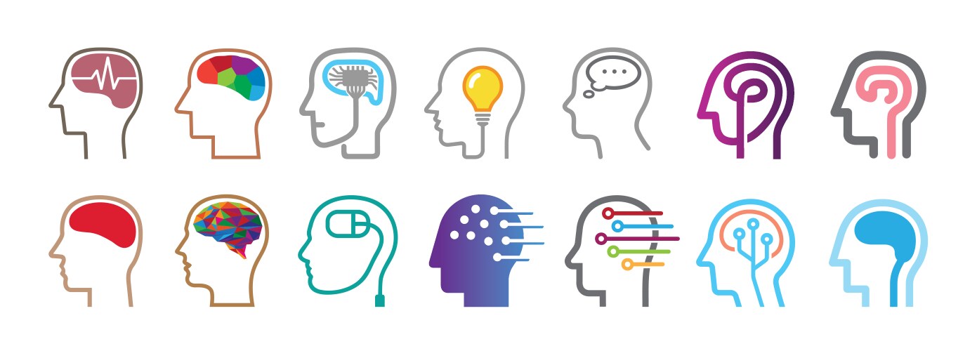 Creative abstract brain logo Royalty Free Vector Image