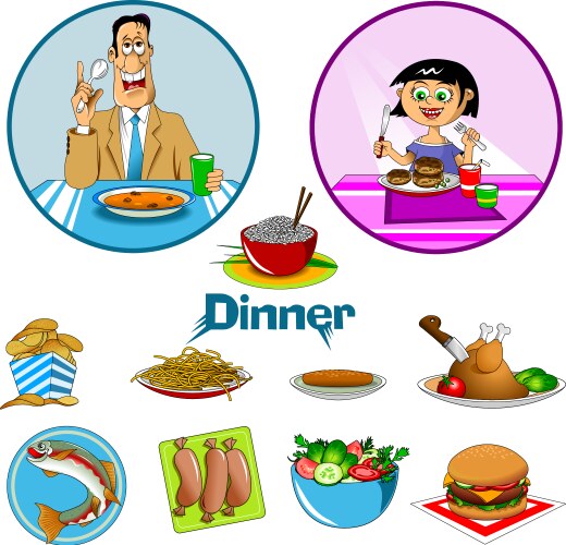 Food set Royalty Free Vector Image - VectorStock