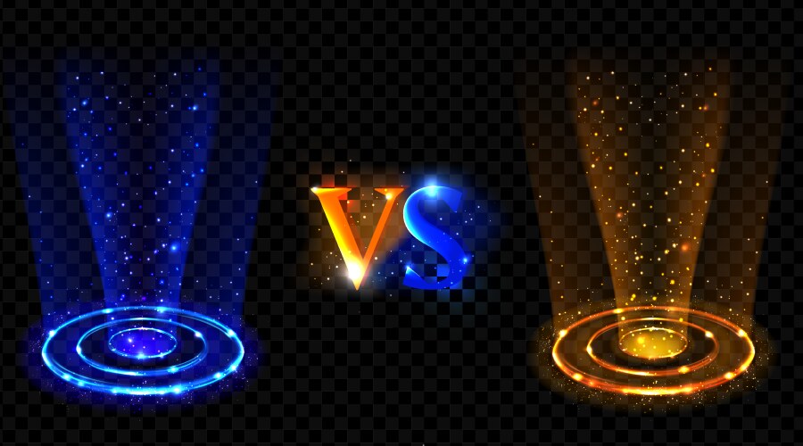 Vs battle flooring versus action game Royalty Free Vector