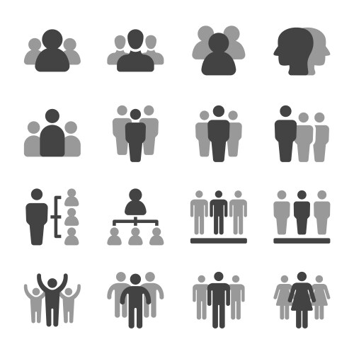 Talking and speaking people icons set Royalty Free Vector