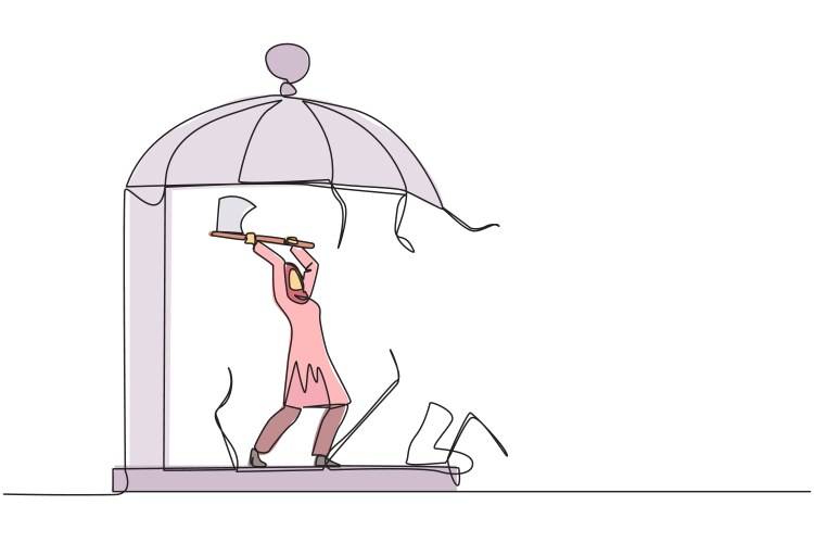 Single continuous line drawing businesswoman Vector Image