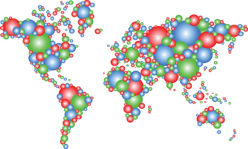 World Flags Map Royalty Free Vector Image - VectorStock