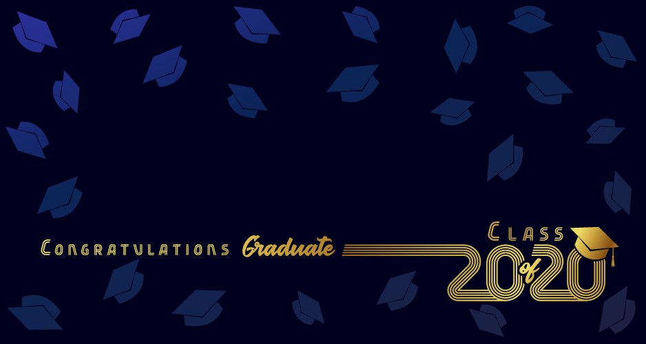 Congratulations graduates emblem design Royalty Free Vector