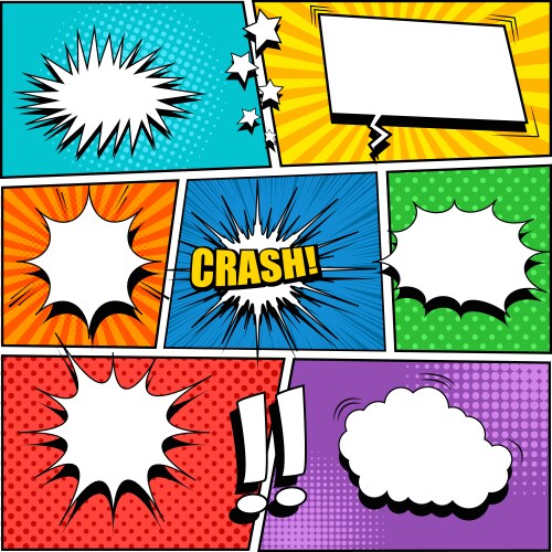 Comic book page template Royalty Free Vector Image