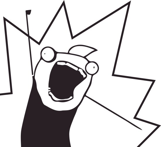 Accepted guy meme face for any design Royalty Free Vector