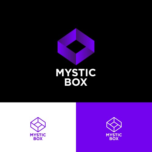 Box logo template flat icons set Royalty Free Vector Image
