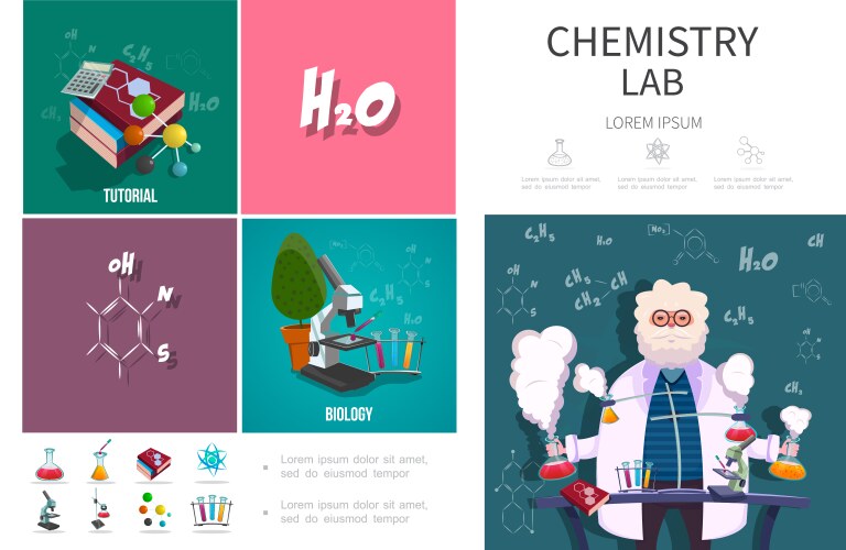 Chemistry experiment map and diagram graph line Vector Image