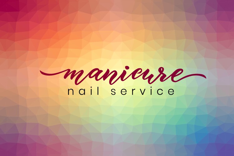 Hand lettering manicure nail service red Vector Image