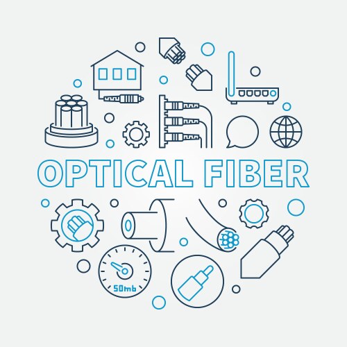 Optical fiber round outline minimal Royalty Free Vector