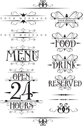 Vintage decorative ornaments text dividers set Vector Image