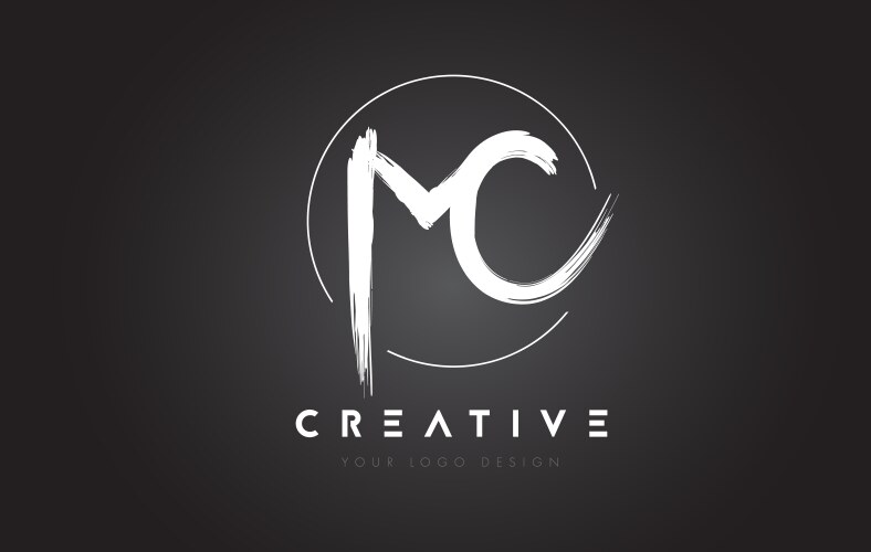 Mc letters logo design slim creative simple black Vector Image
