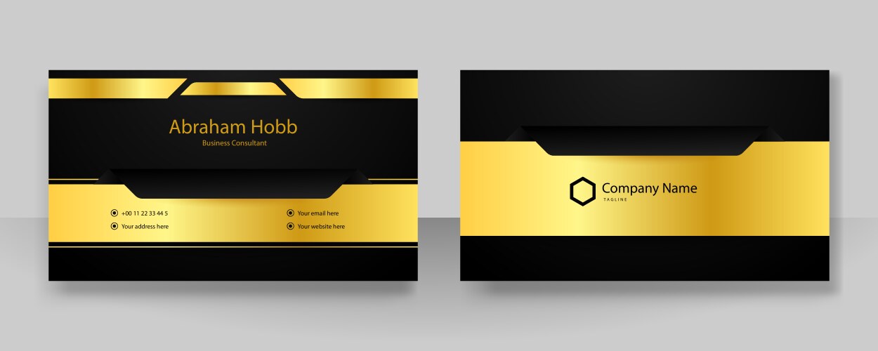 Stylish golden premium business card design Vector Image Stylish golden premium business card design Vector Image