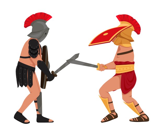 Cartoon gladiator warriors Royalty Free Vector Image