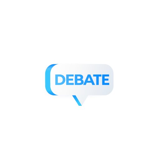 Debate club logo linear Royalty Free Vector Image