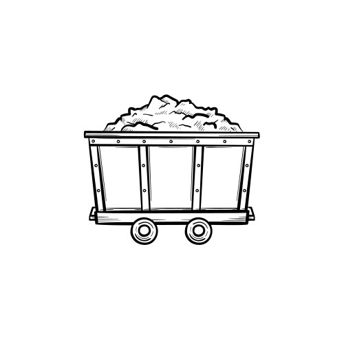 Coal Mining Trolley Doodle Royalty Free Vector Image