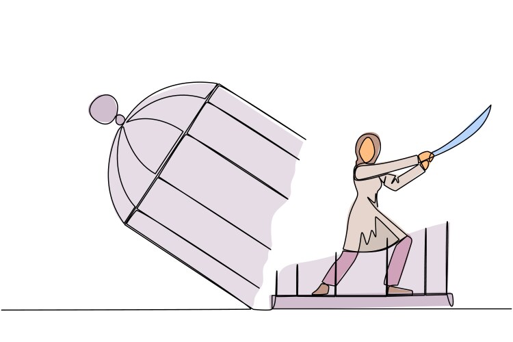 Single continuous line drawing businesswoman Vector Image